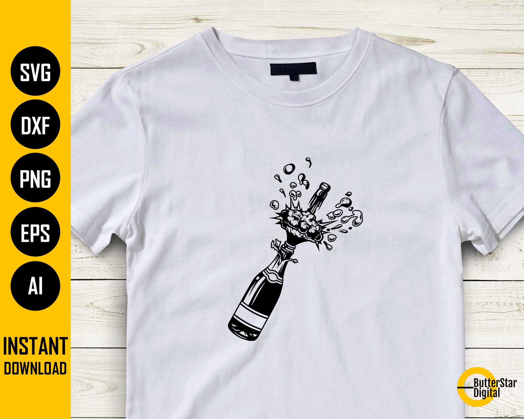 Popping Champagne Bottle SVG | Cheers SVG | Party SVG | Celebration Svg ...