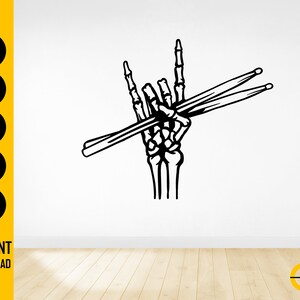 Skeleton Hand With Drumsticks SVG | Drummer SVG | Rock and Roll SVG ...
