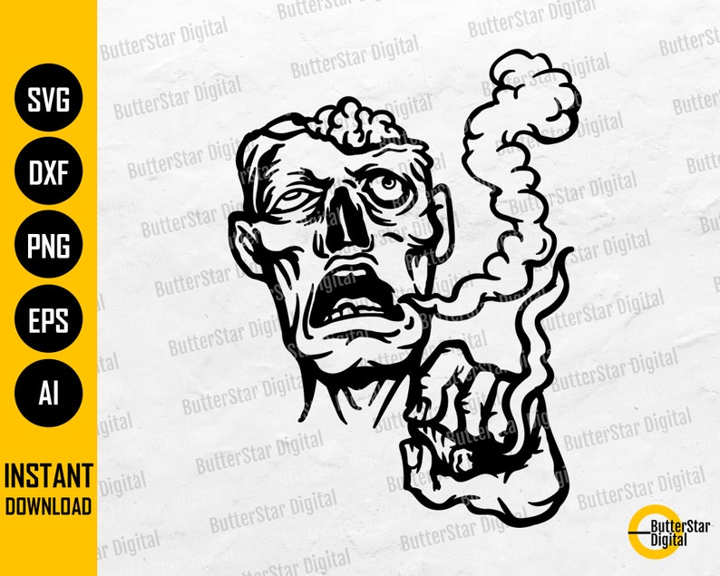 Zombie Smoking Blunt SVG Smoke Marijuana Joint SVG Weed - Etsy