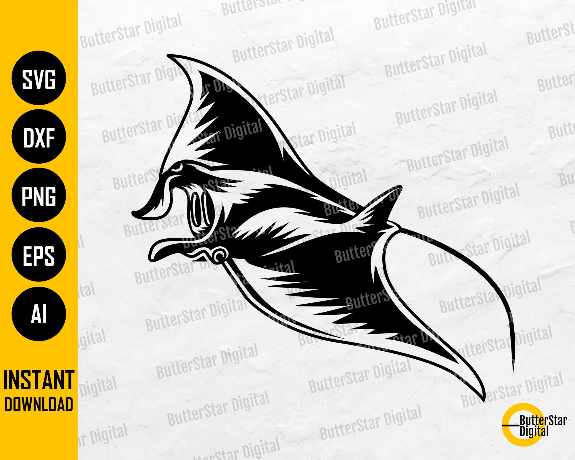 Manta Ray SVG | Stingray SVG | Scuba Diving SVG | Dive Deep Ocean Sea ...