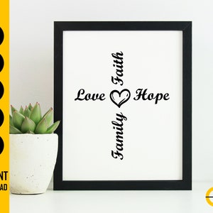 Family Cross SVG | Faith Love Hope Family SVG | Christian Decal T-shirt ...