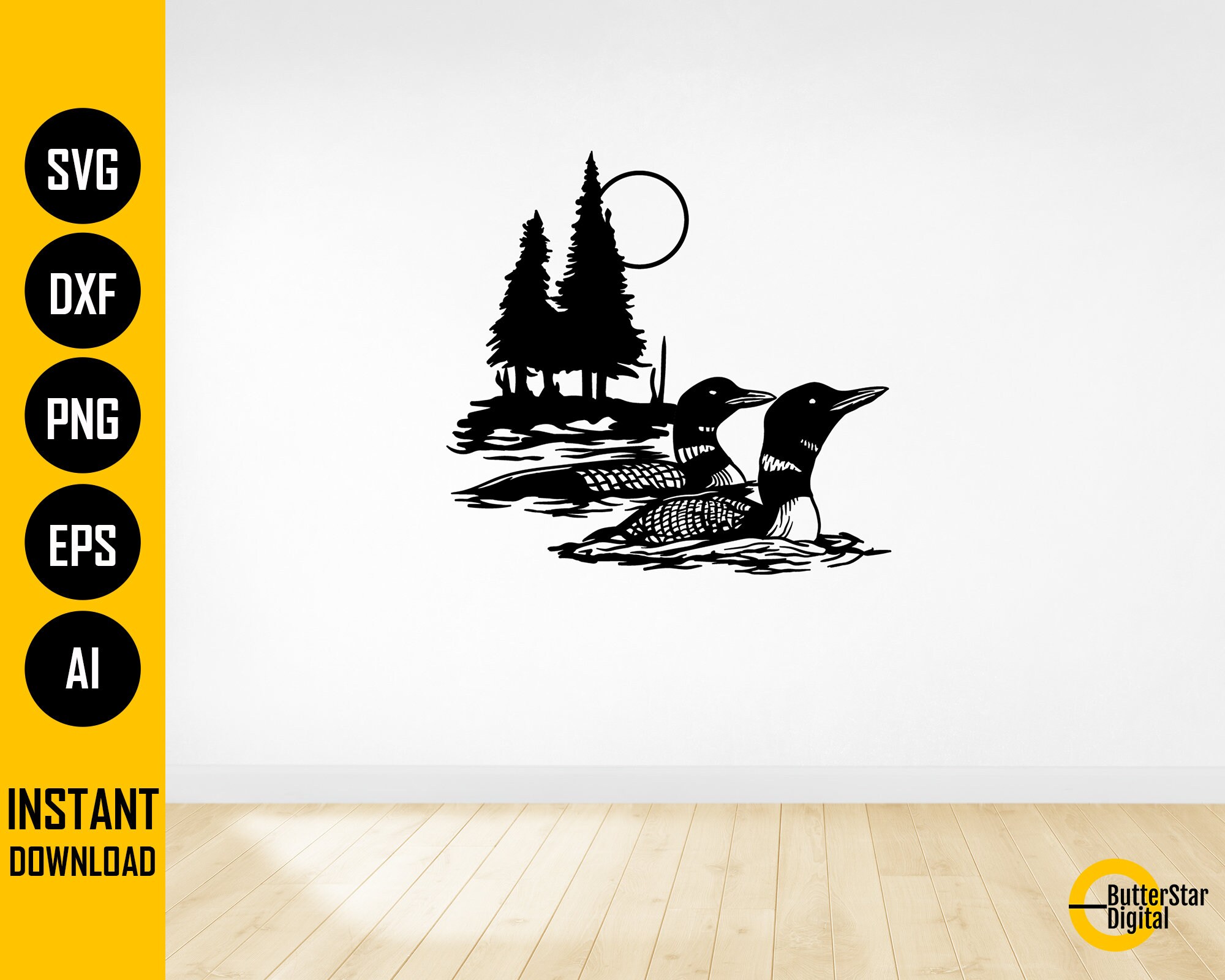 Lake Loons SVG | Nature Wilderness Wildlife Forest | Cricut Silhouette ...