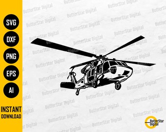 Black Hawk Helicopter SVG Army Military Air Support Vehicle - Etsy