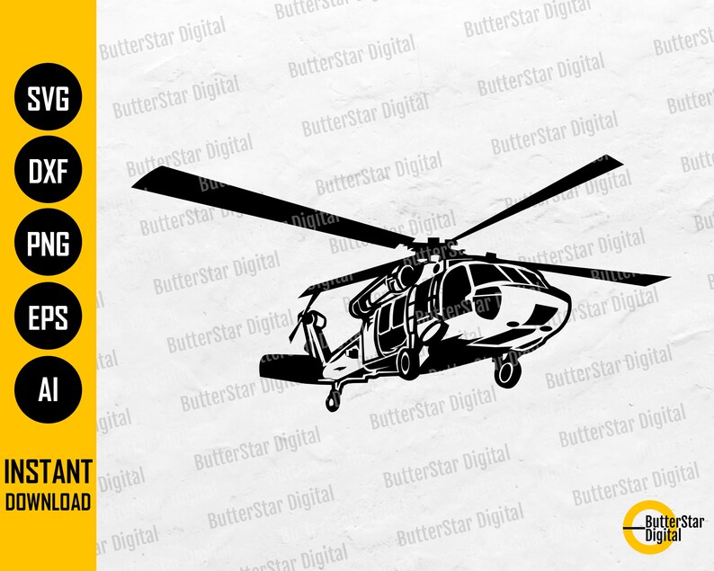 Black Hawk Helicopter SVG Army Military Air Support Vehicle | Etsy