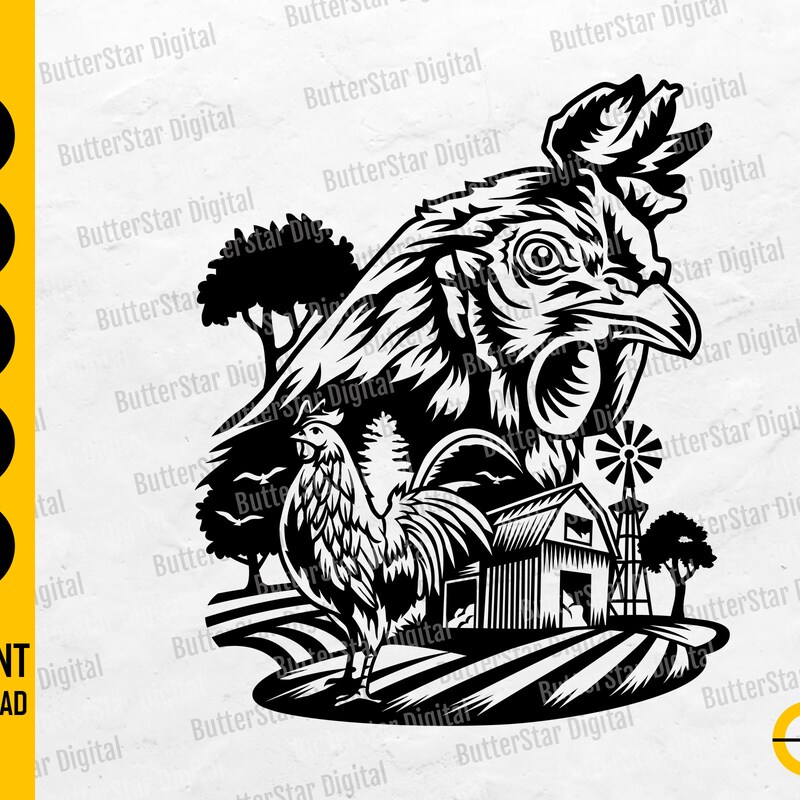 Rooster Svg - Etsy