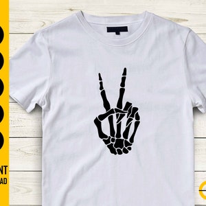 Skeleton Hand Peace Sign SVG | Bones Tattoo Decal T-shirt Sticker Art ...