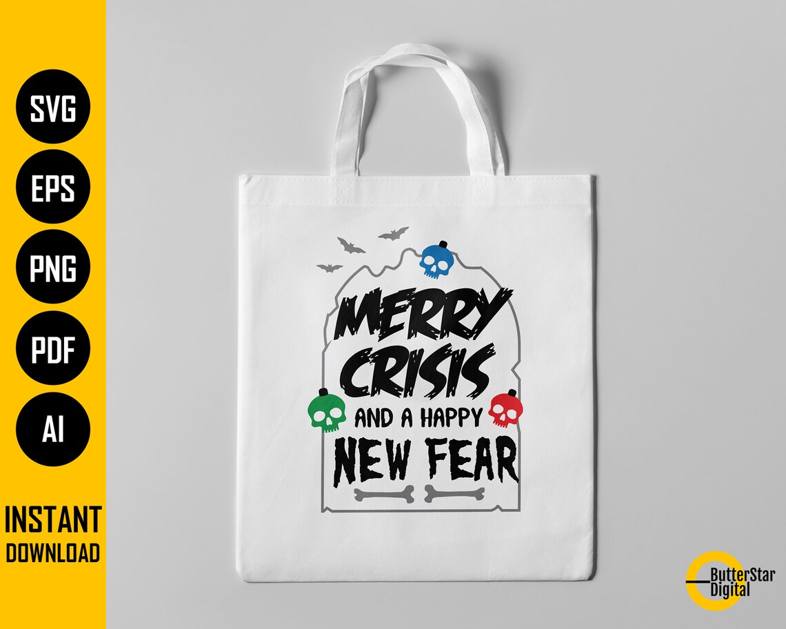 Merry Crisis and A Happy New Fear SVG Merry Xmas and Happy - Etsy