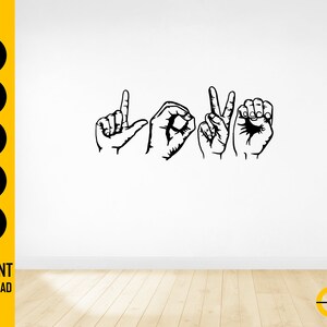 LOVE Hand Signs SVG | Cute Tattoo Decal Symbol T-shirt Sticker Graphic ...