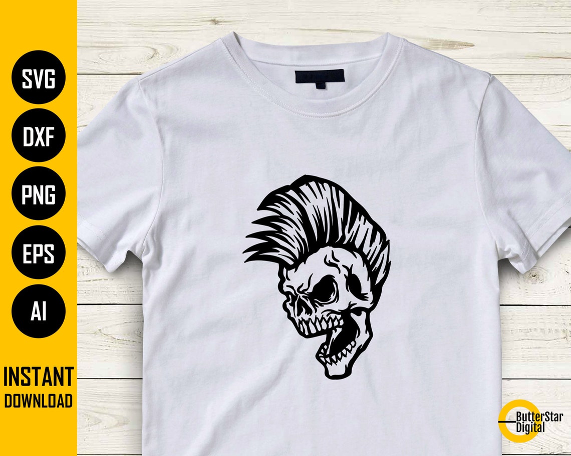 Mohawk Skull SVG Punk Rock SVG Skeleton SVG Goons Gang - Etsy UK