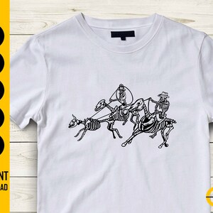 Skeleton Cowboys Team Roping SVG | Country Western Decals T-shirt ...
