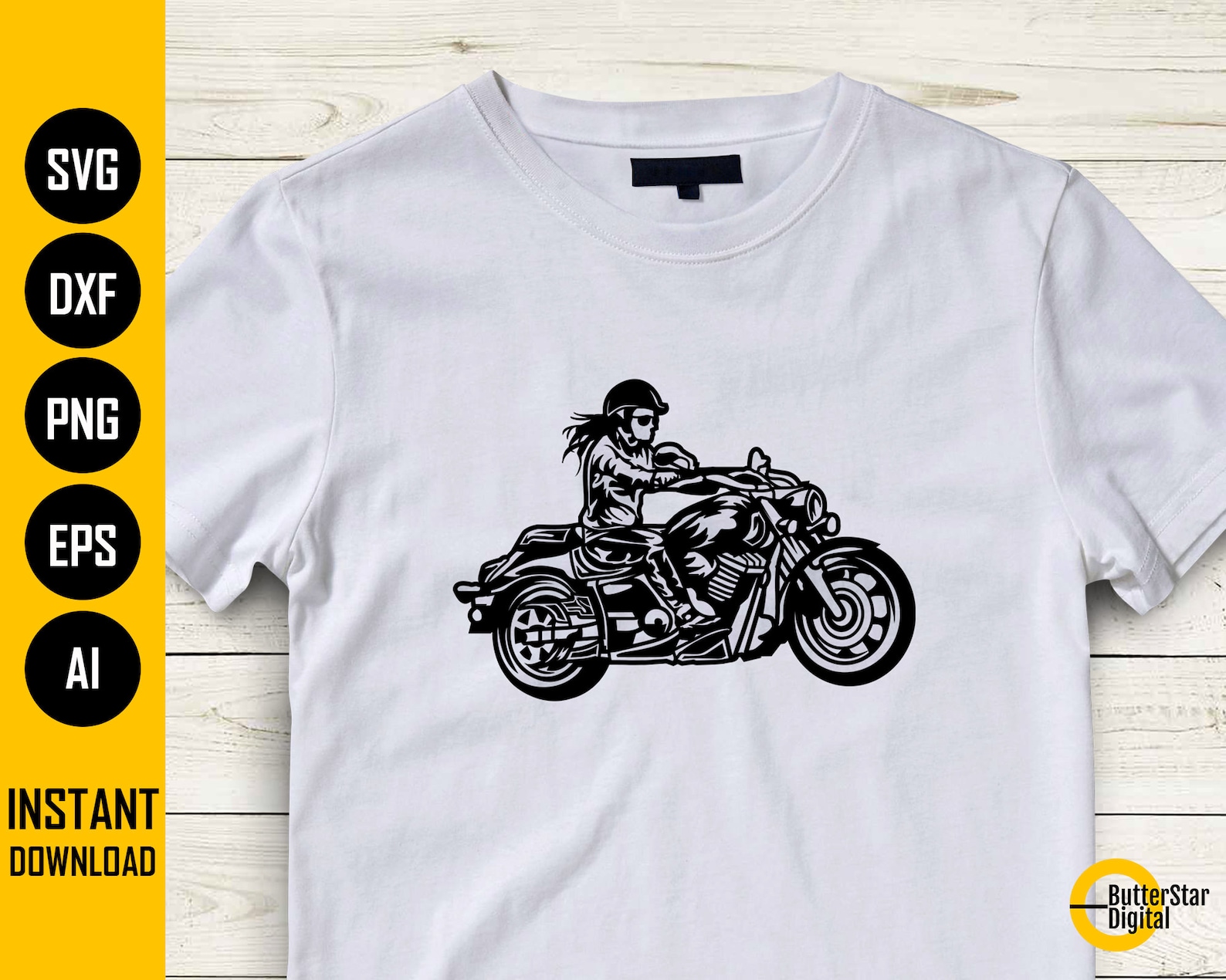 Biker Girl SVG Woman Riding Motorcycle SVG Motorbike Bike - Etsy