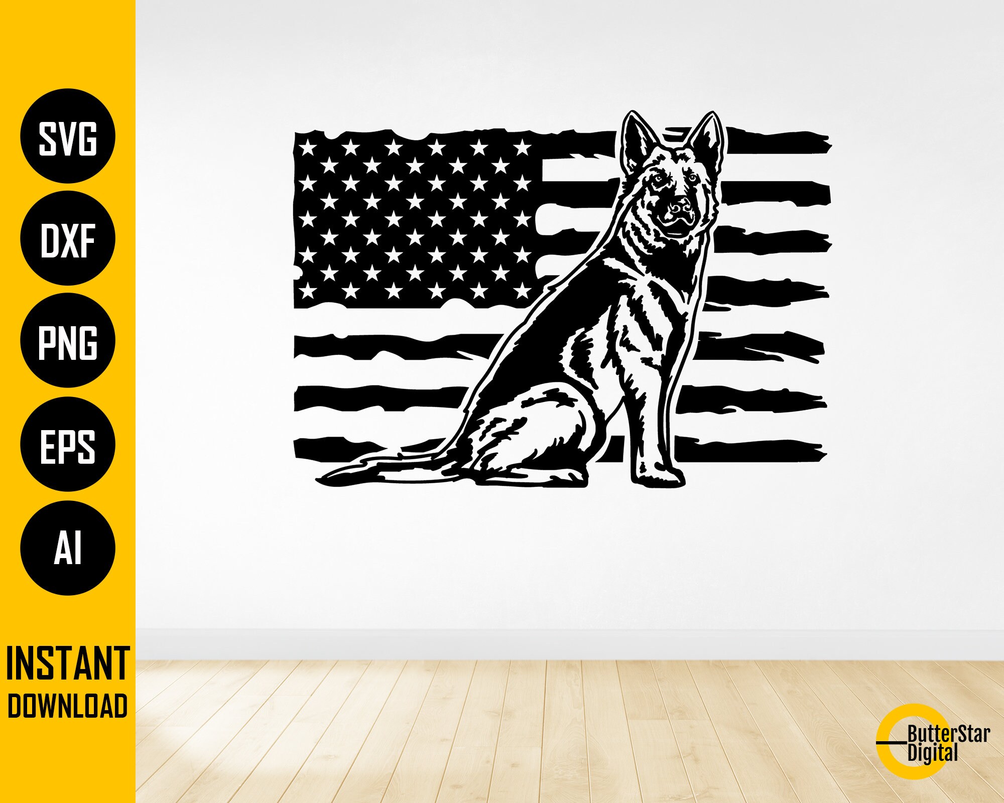 US German Shepherd SVG | Dog Shirt Decals Sticker Vinyl Stencil ...