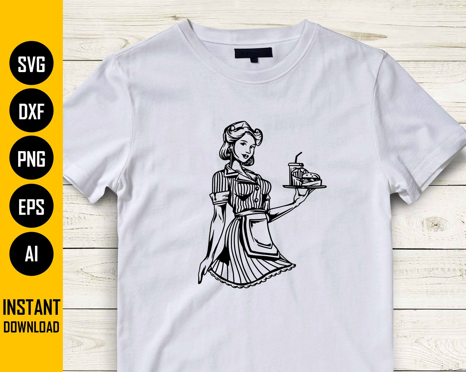 Diner Waitress SVG Restaurant SVG Fast Food SVG Cafe Svg - Etsy