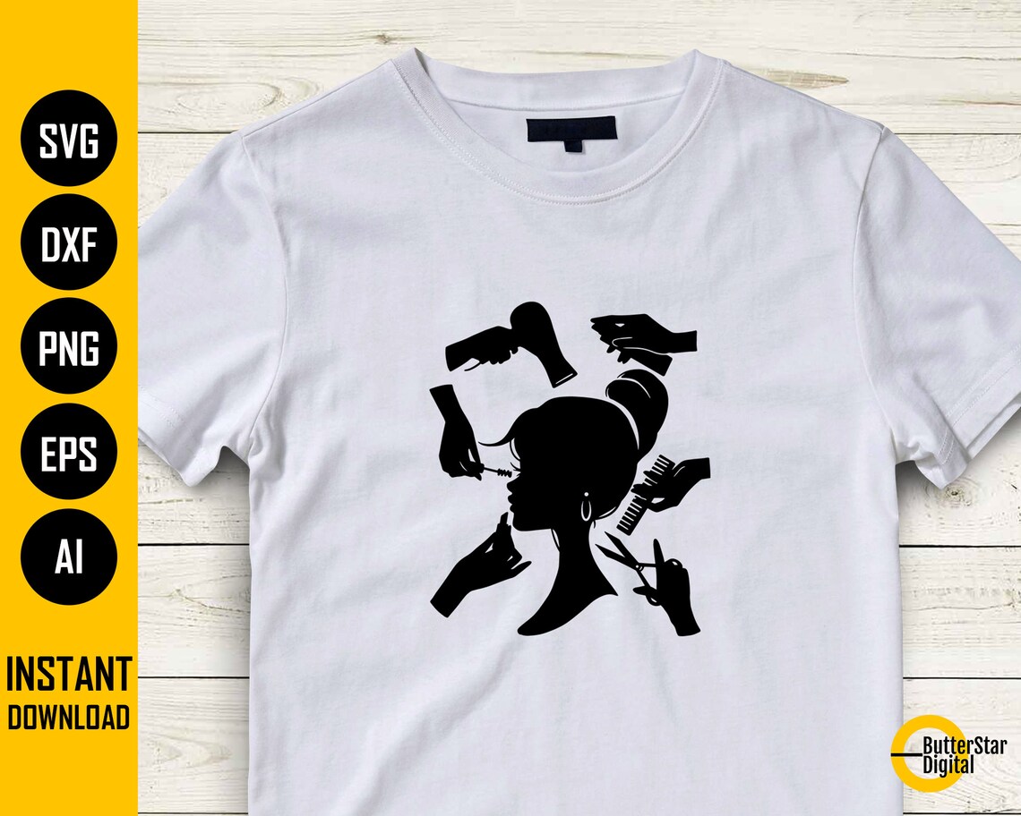 Beauty Salon SVG Hair Cut Scissor Brush Comb Makeup Blower - Etsy