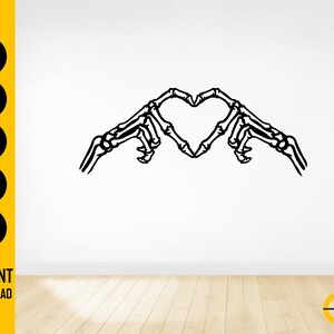 Skeleton Finger Heart Sign SVG | Bones Tattoo Decal T-shirt Sticker ...