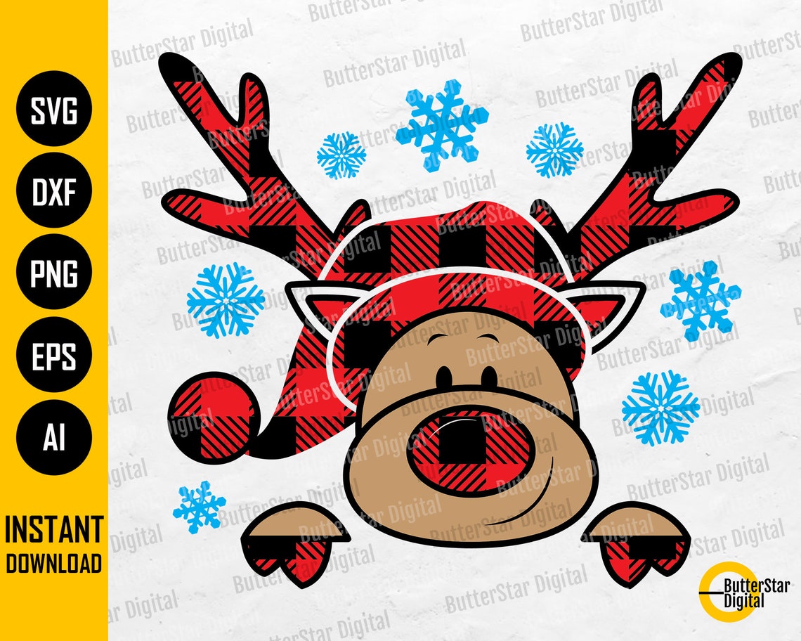 Reindeer SVG Cute Funny Christmas SVG Winter Buffalo - Etsy