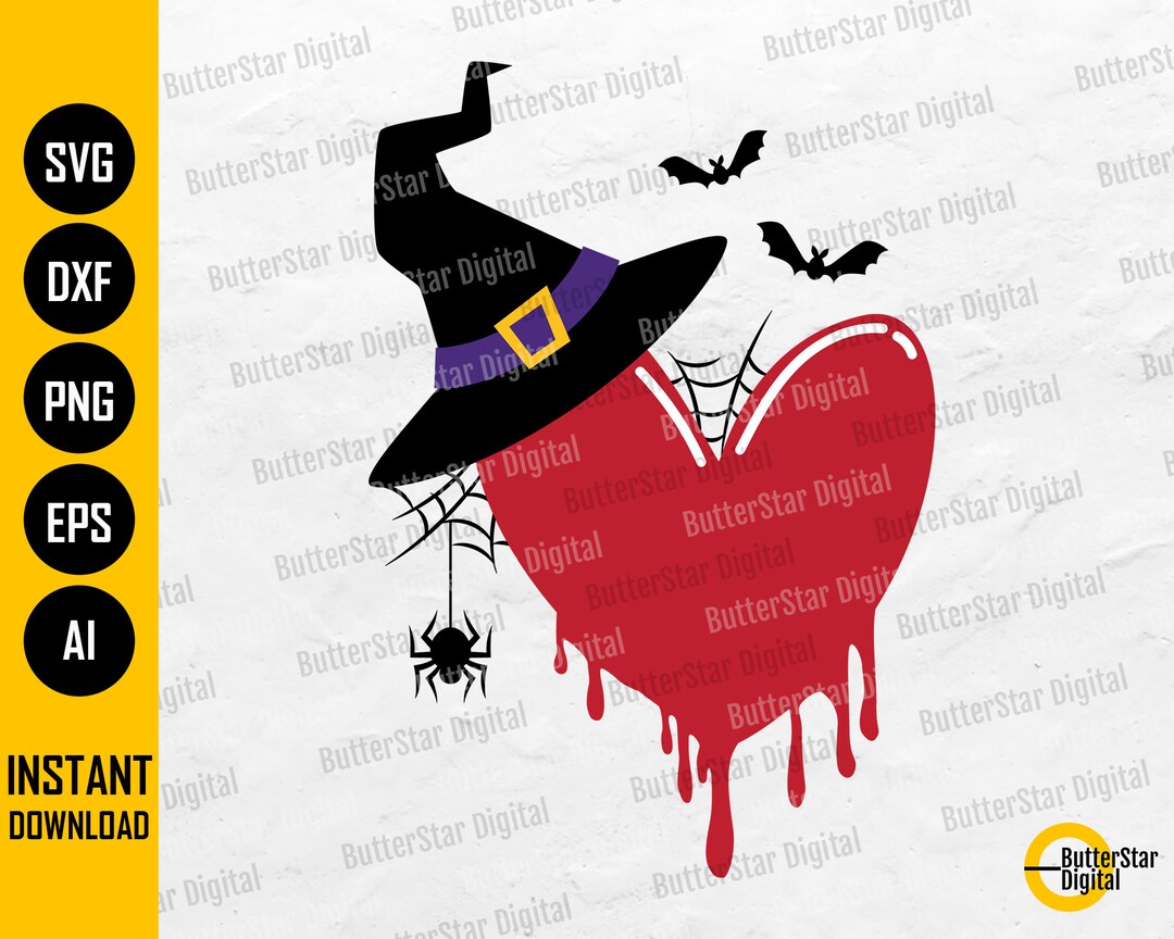 Corazón de Halloween PNG / Bruja SVG / Camisa espeluznante Etiqueta ...