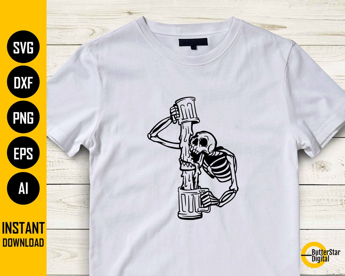 Skeleton Drinking Beer SVG Lager SVG Party Alcoholic Drink - Etsy Canada
