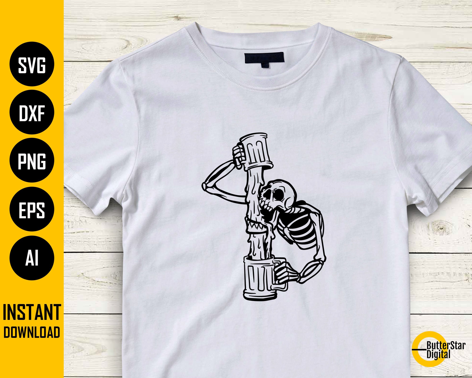 Skeleton Drinking Beer SVG Lager SVG Party Alcoholic Drink - Etsy Canada