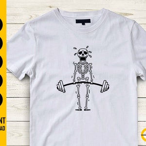 Skeleton Deadlift SVG | Cute Funny Gym Sticker Decal T-shirt Graphics ...