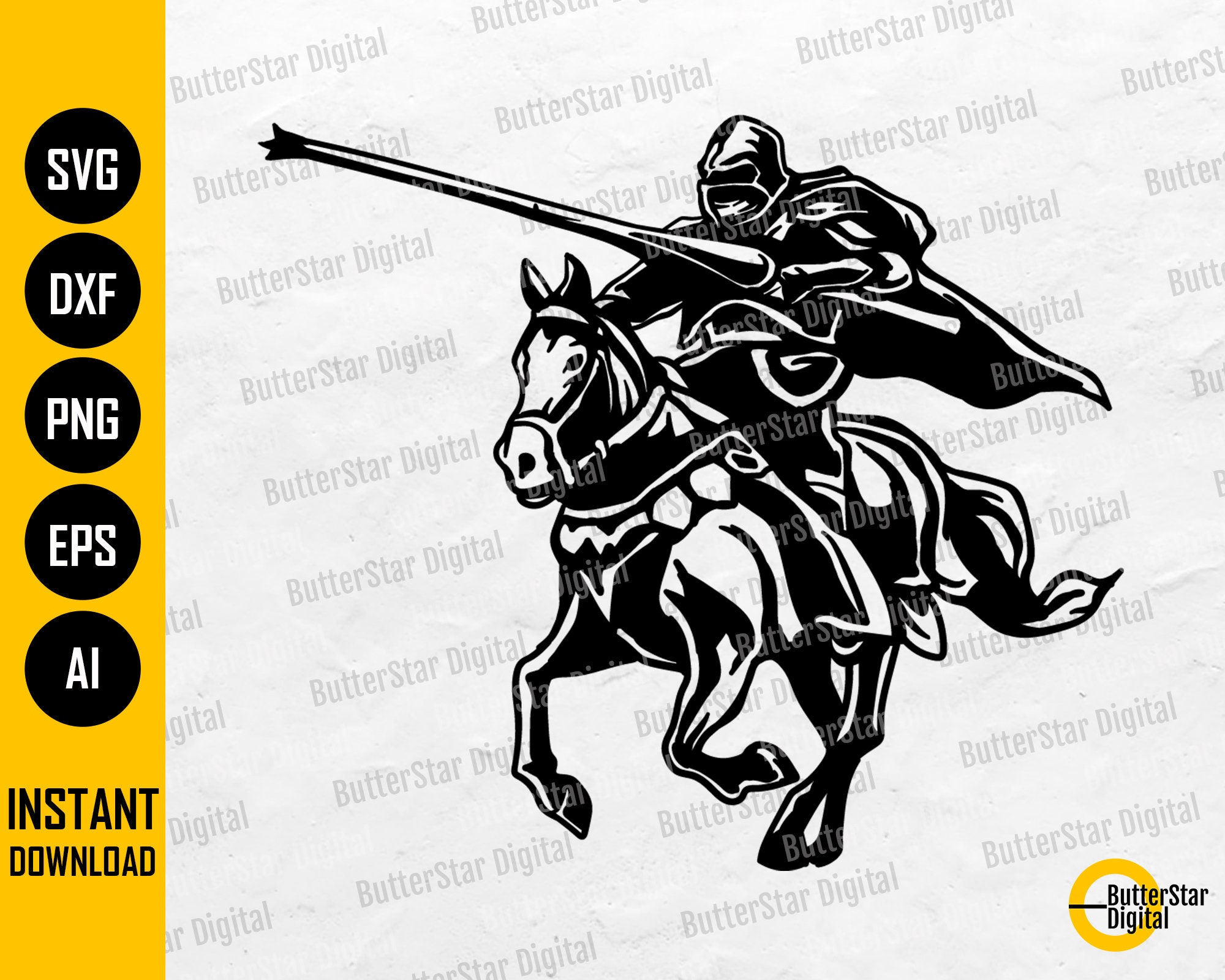 Jousting Knight SVG Cavalier SVG Knighthood T-shirt Decal - Etsy