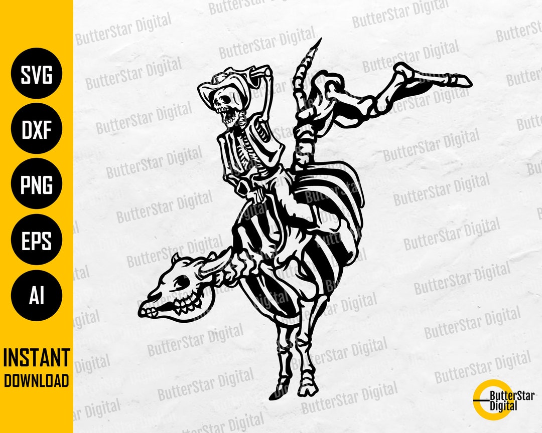 Skeleton Rodeo SVG Bull Riding SVG Cowboy SVG Ranch - Etsy
