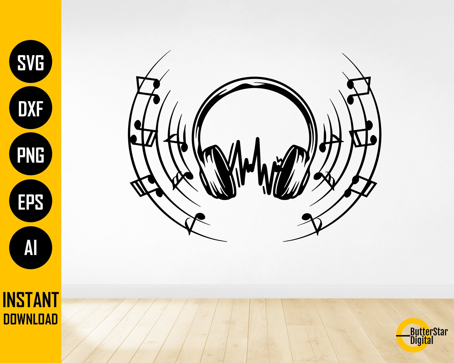 Headphones SVG Music SVG Loud Noise Tunes Volume Jam Sound Listening ...