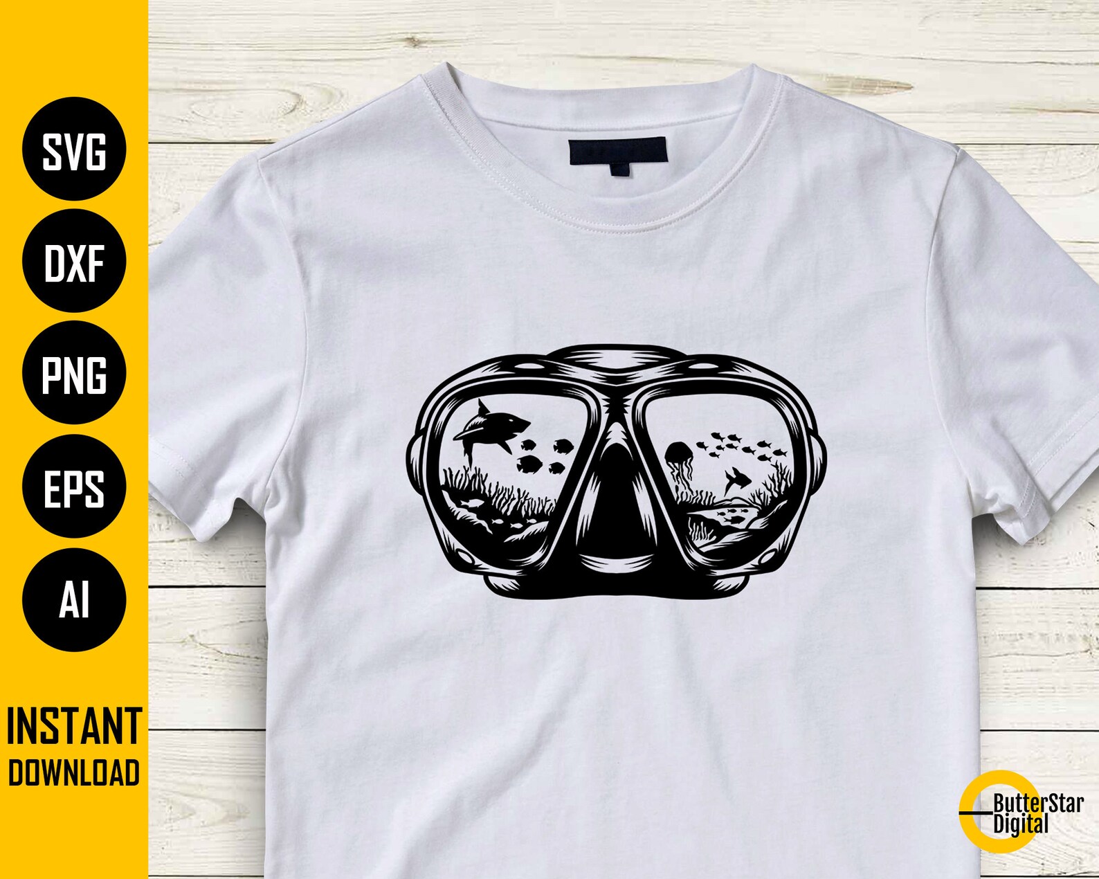 Scuba Diver Mask SVG | Diving SVG | Freediving SVG | Dive Underwater ...