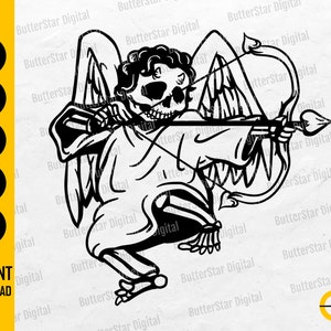 Demon Angel SVG | Gothic Skull Archer Tattoo Decal T-shirt Wall Art ...