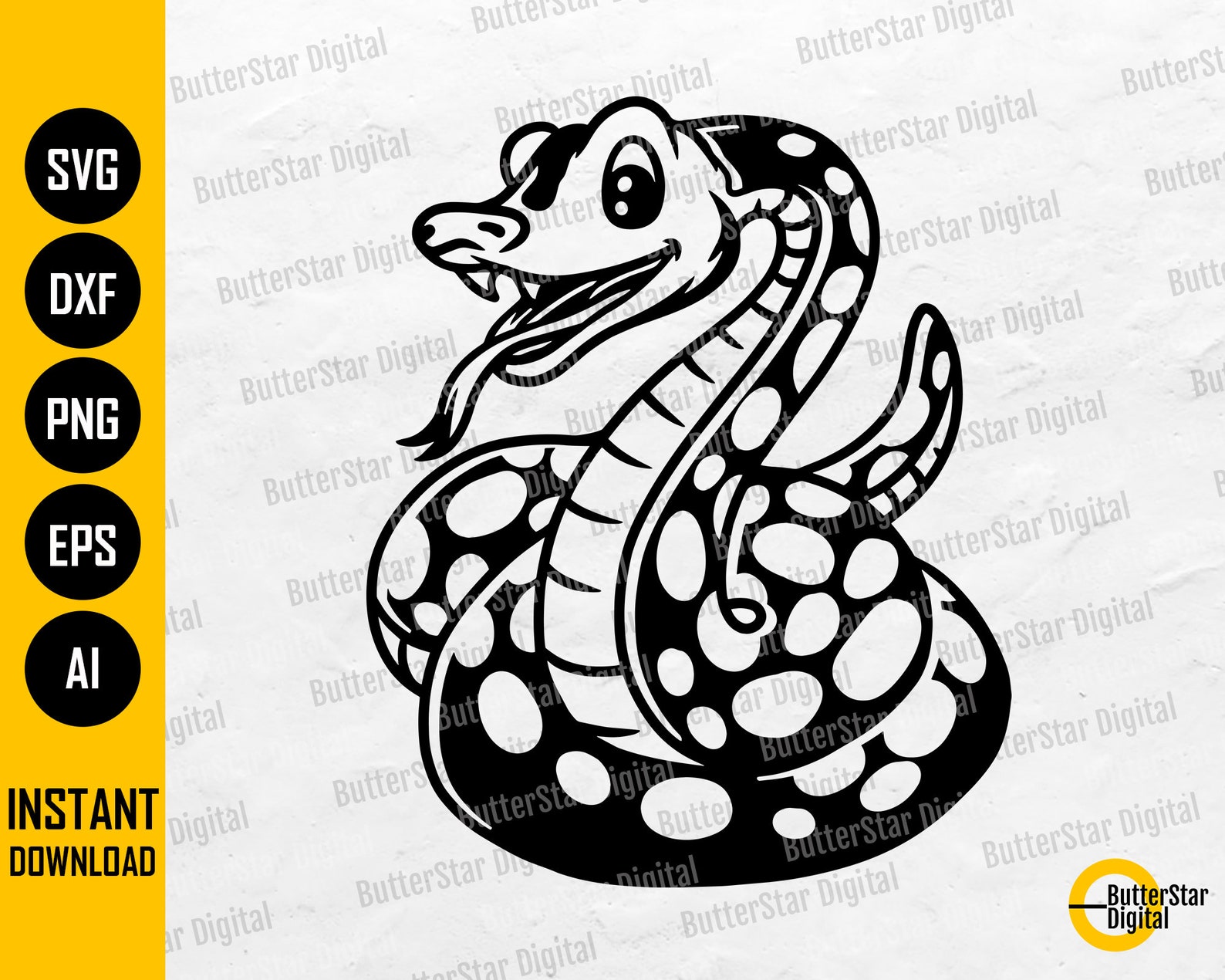 Cute Snake SVG Wild Animal Vinyl Stencil Graphics Cricut - Etsy