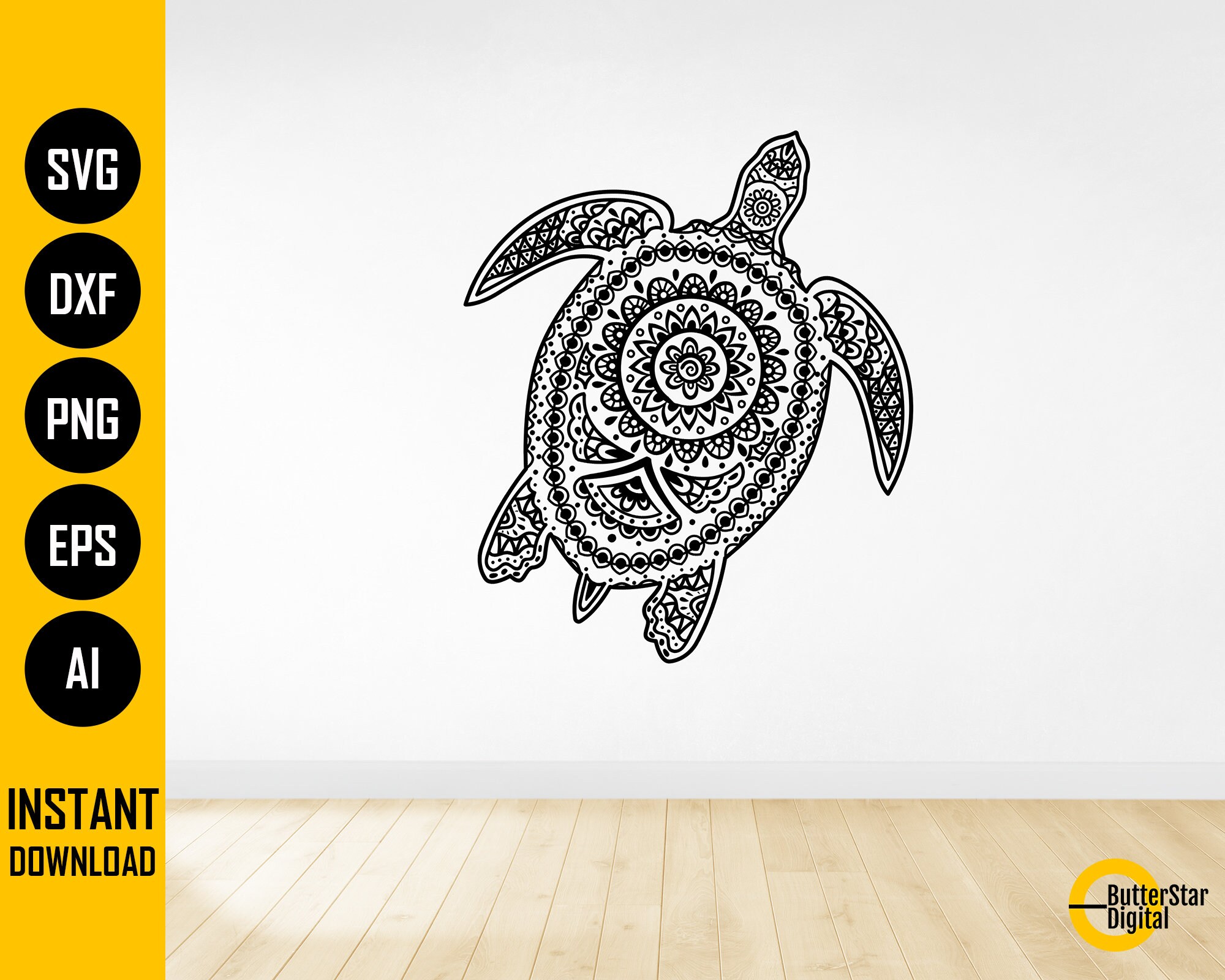 Mandala Turtle SVG Zentangle SVG Ocean SVG Summer Island - Etsy