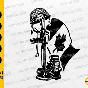 Canadian Fallen Soldier Tribute SVG War Hero Boots Dog Tag Gun Rifle ...