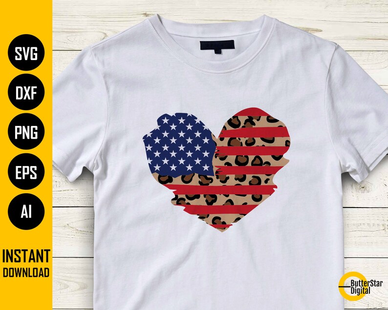 USA Flag Heart SVG America SVG Love for Country - Etsy