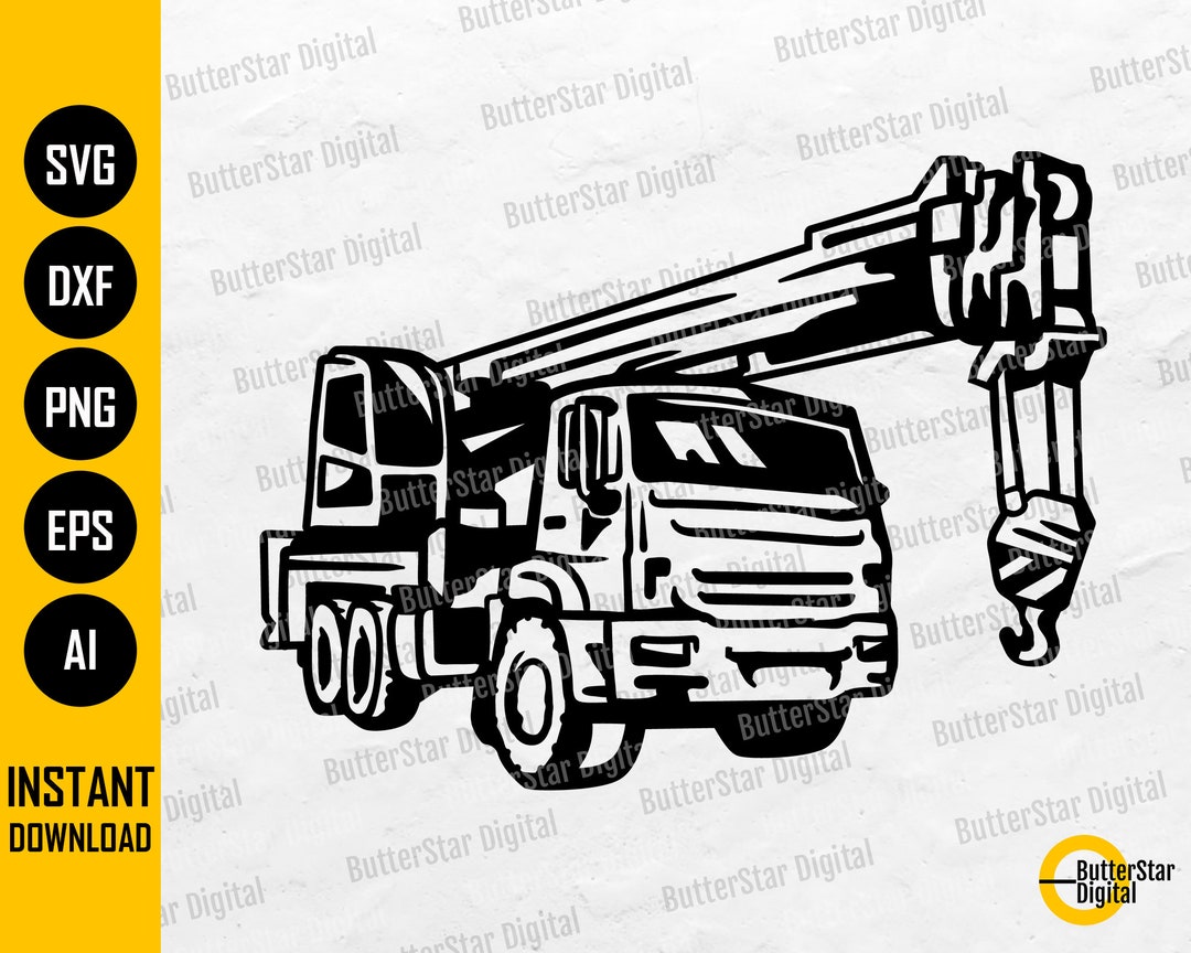 Boom Truck SVG | Mounted Crane Truck SVG | Build Building Builder Tools ...