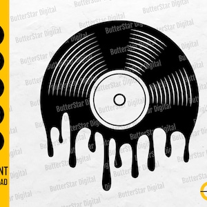 Dripping Vinyl Record SVG | Music SVG | DJ Decal T-shirt Sticker Graphics Art | Cutting File ...