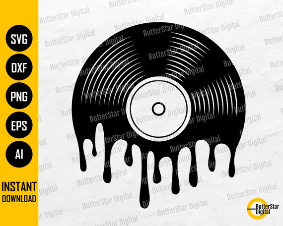 Dripping Vinyl Record SVG Music SVG DJ Decal T-shirt | Etsy