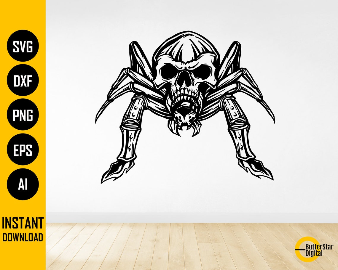 Skull Spider SVG Creepy SVG Monster SVG Gothic T-shirt - Etsy