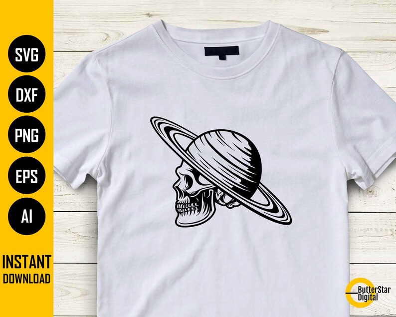 Skull Planet SVG Saturn SVG Planet With Rings SVG - Etsy