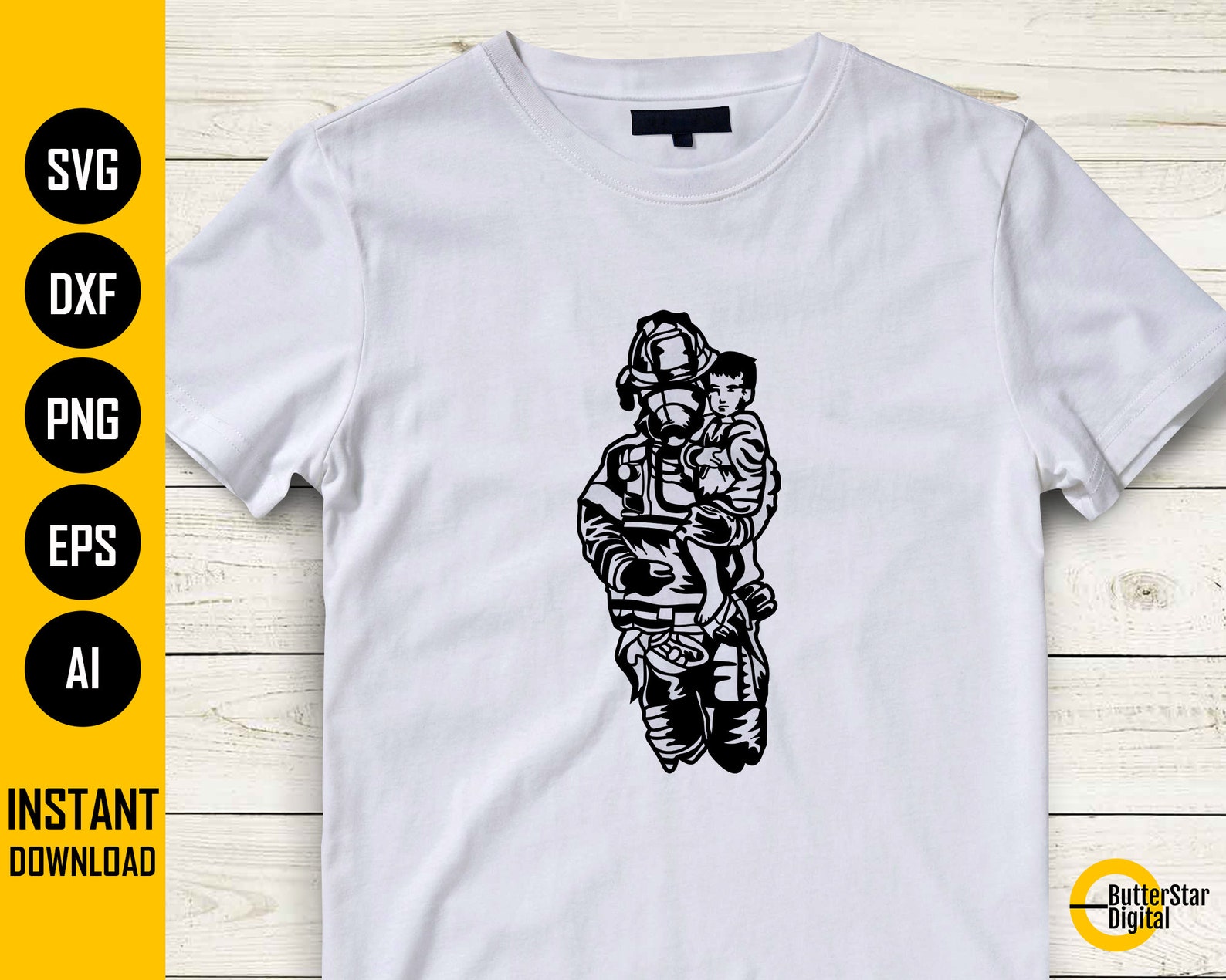 Rescue Firefighter SVG Fireman SVG Firefighting Decal - Etsy