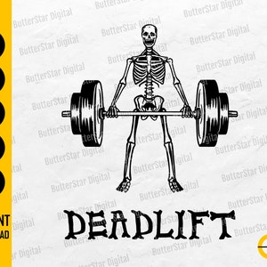 Skeleton Deadlift SVG | Gym Sticker Decal T-shirt Graphics | Cricut ...
