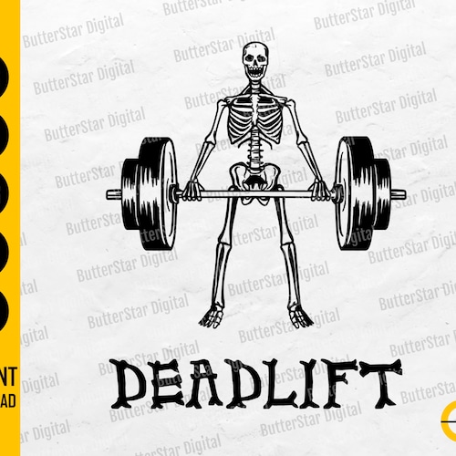 Skeleton Deadlift SVG Gym Sticker Decal T-shirt Graphics - Etsy India
