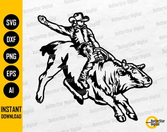 Cowboy Rodeo Vector Cut File | Bull Rider Clipart | Western Life Svg ...
