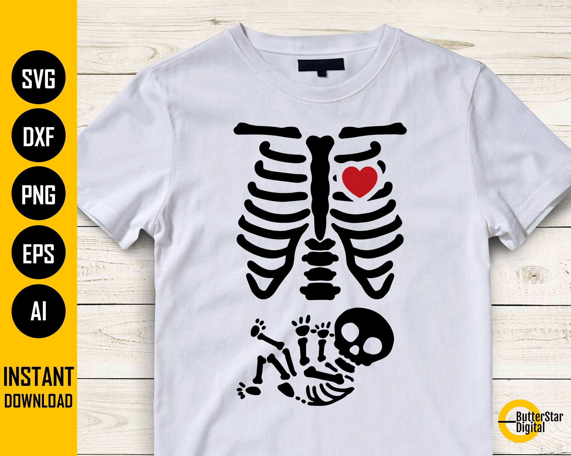Baby Skeleton SVG | Pregnancy SVG | Funny Pregnant T-shirt Vinyl ...