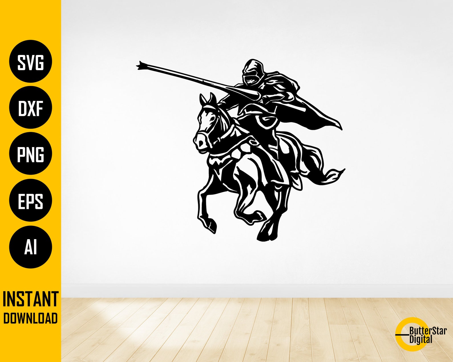 Jousting Knight SVG | Cavalier SVG | Knighthood T-shirt Decal Graphics ...
