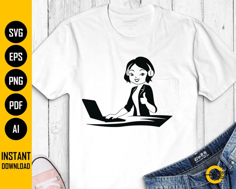 Working Woman SVG Office Laptop Girl Work From Home | Etsy