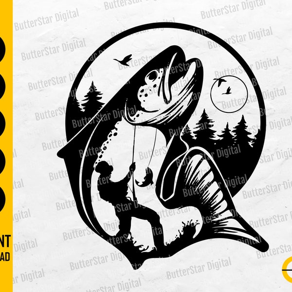 Catching Fish Svg - Etsy