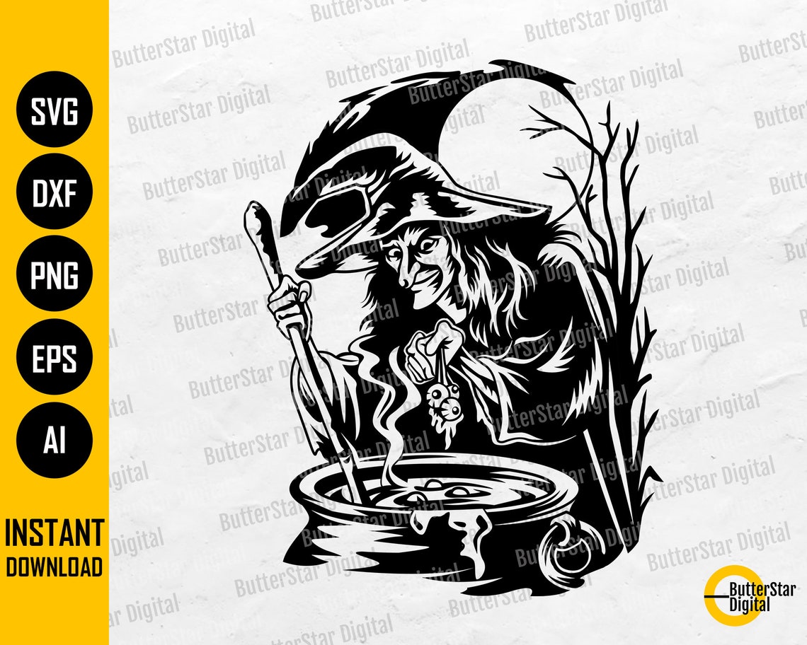 Cooking Witch SVG | Halloween SVG | Horror SVG | Cook Sorcery Dark ...