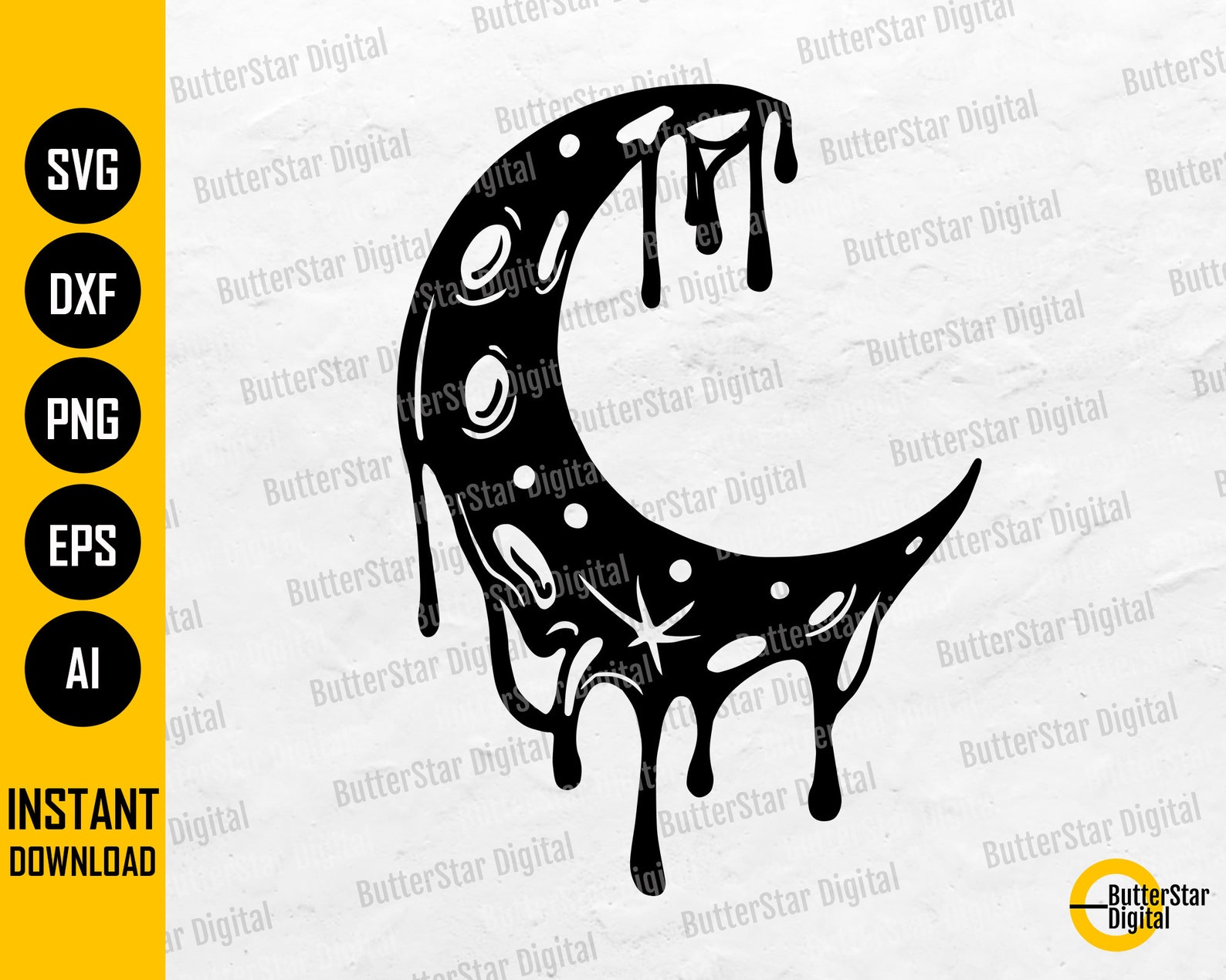 Dripping Moon SVG | Lunar SVG | Celestial Decal T-shirt Sticker Vinyl ...