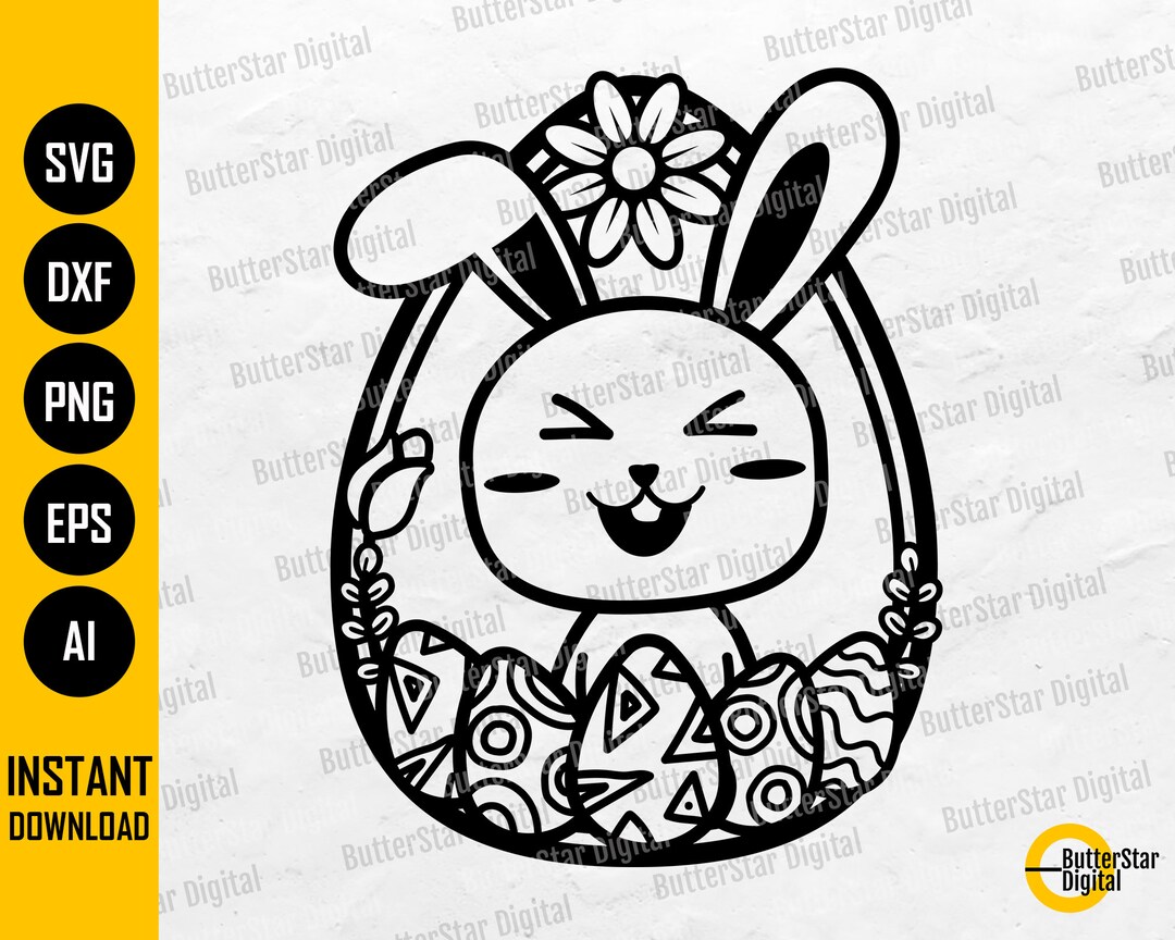 Easter Egg Bunny SVG | Easter SVG | Cute Spring Decal Decor Shirt ...
