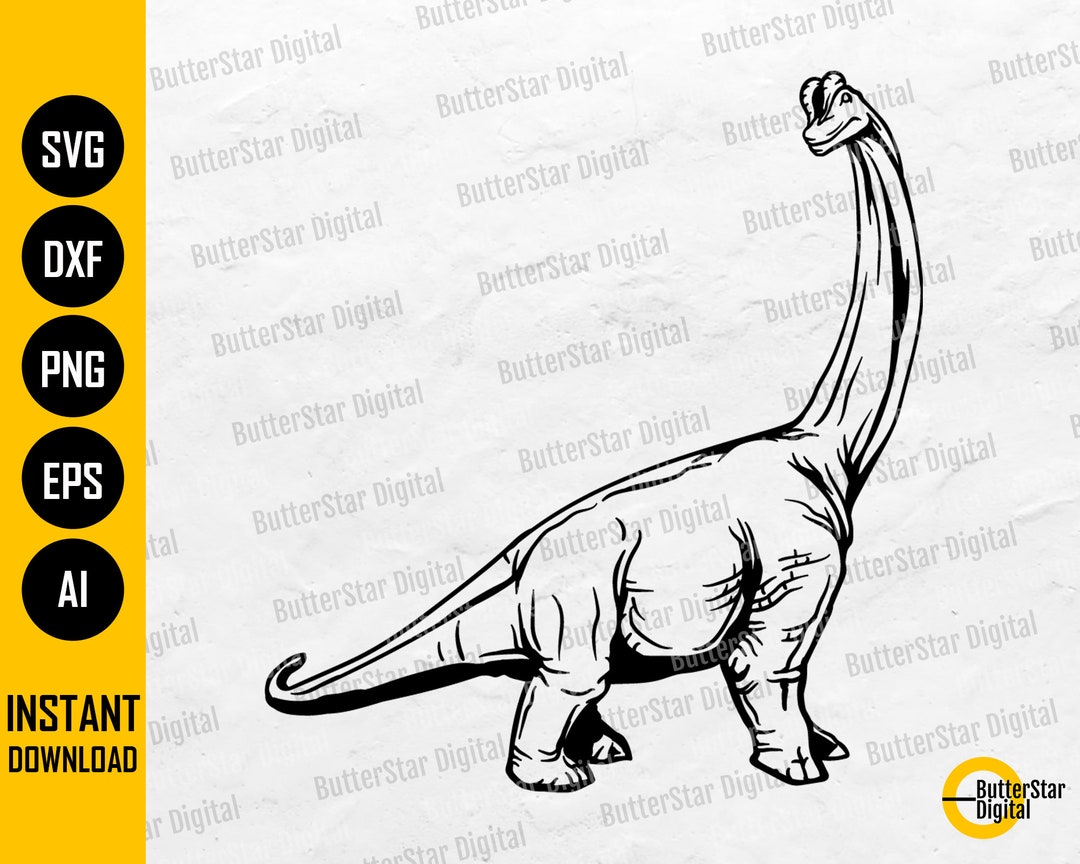 Brachiosaurus Dinosaur SVG | Long Neck Dino SVG | Prehistoric Animal ...